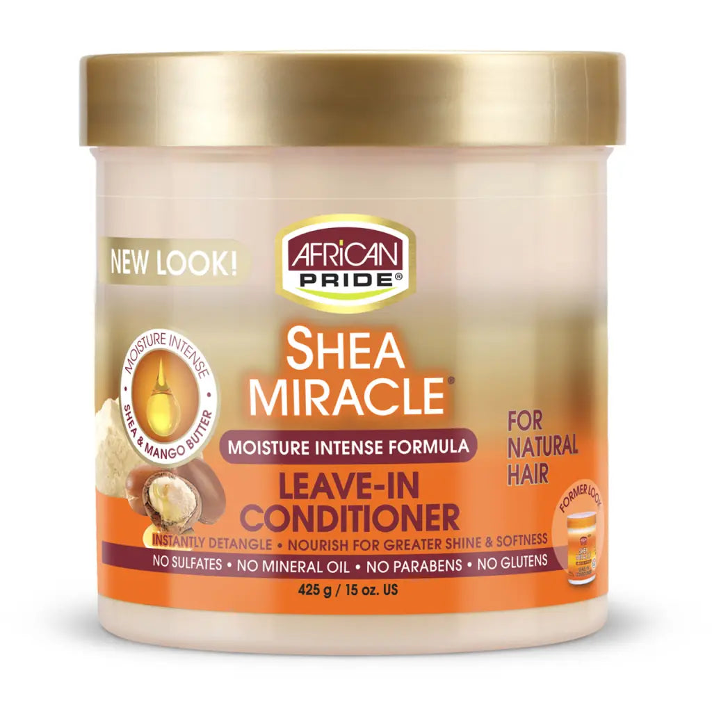 African Pride Shea Miracle Conditioner, Leave In, Moisture Intense, Fo