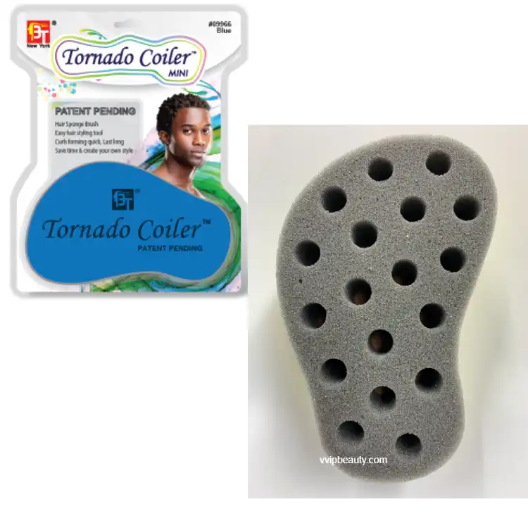 Tornado Coiler Curl Sponge (Mini) Blue- Compact and Efficient Hair Sty