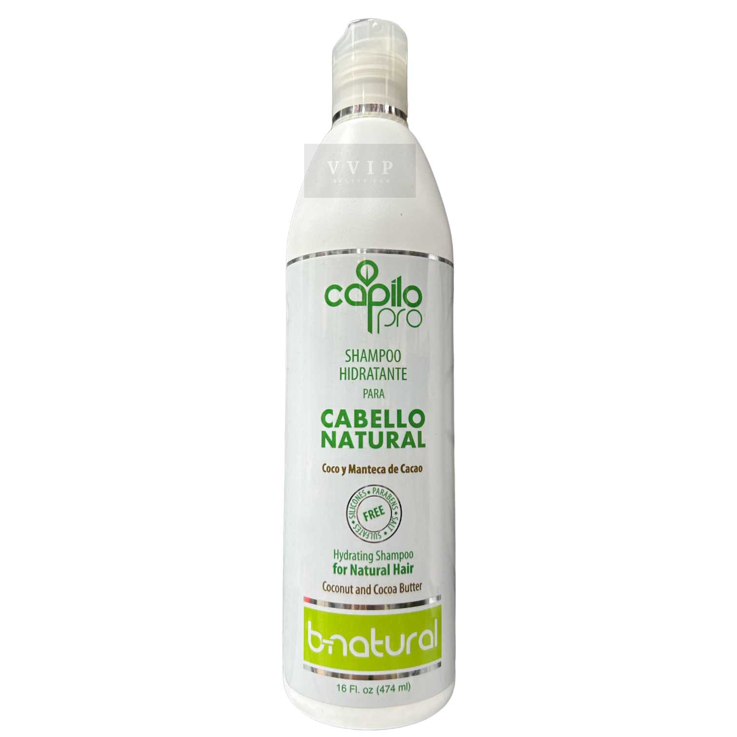 CAPILO PRO B-NATURAL SHAMPOO | COCONUT OIL & COCOA BUTTER. 16 OZ.